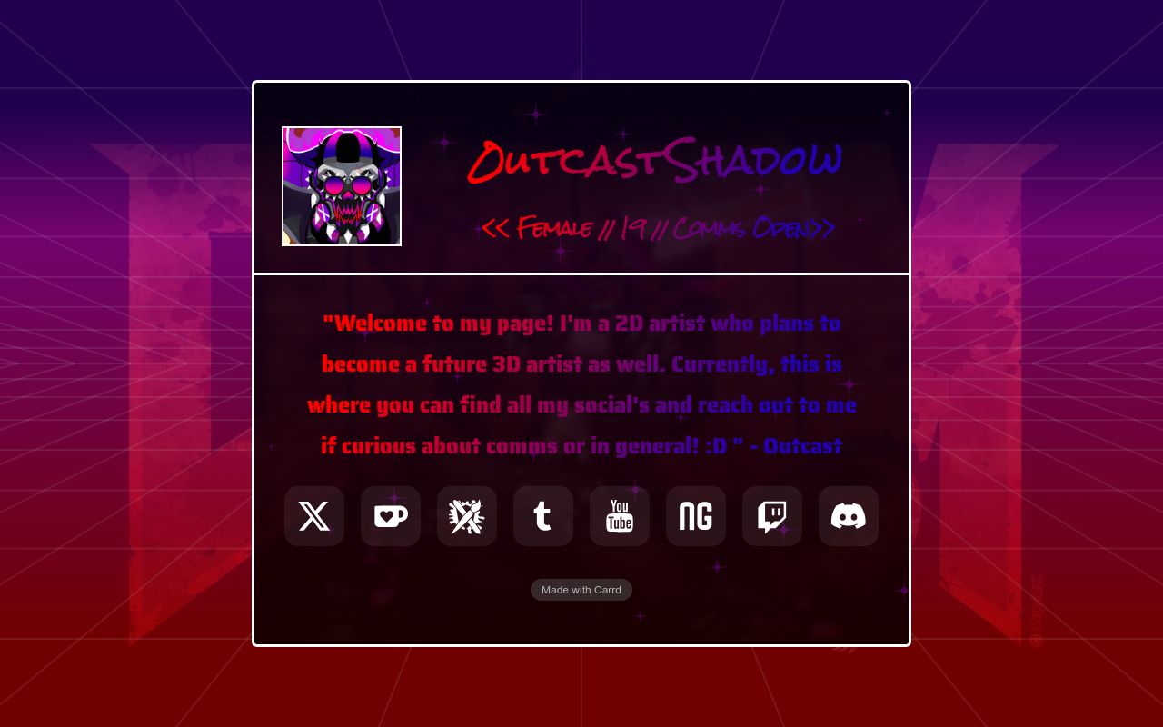 Outcast Shadow's Cardd